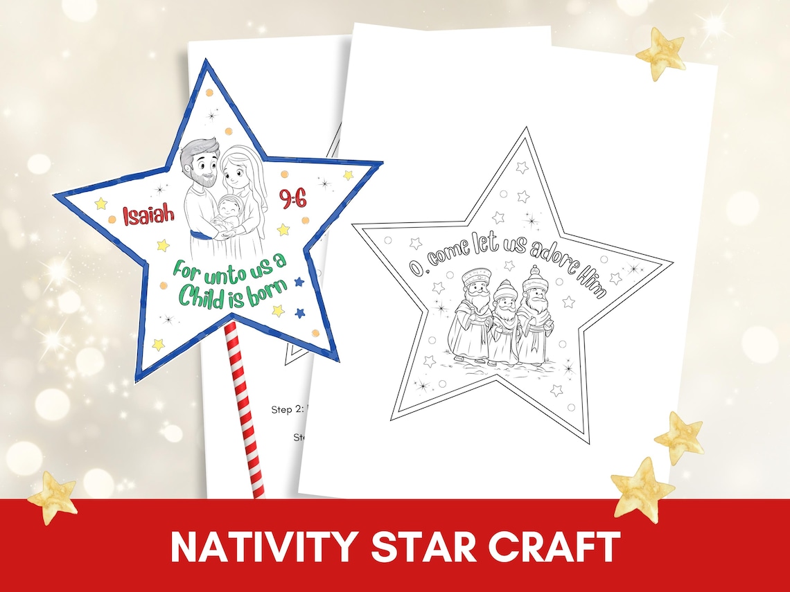 Nativity Coloring Star Craft | Christian Homeschool Printable ...