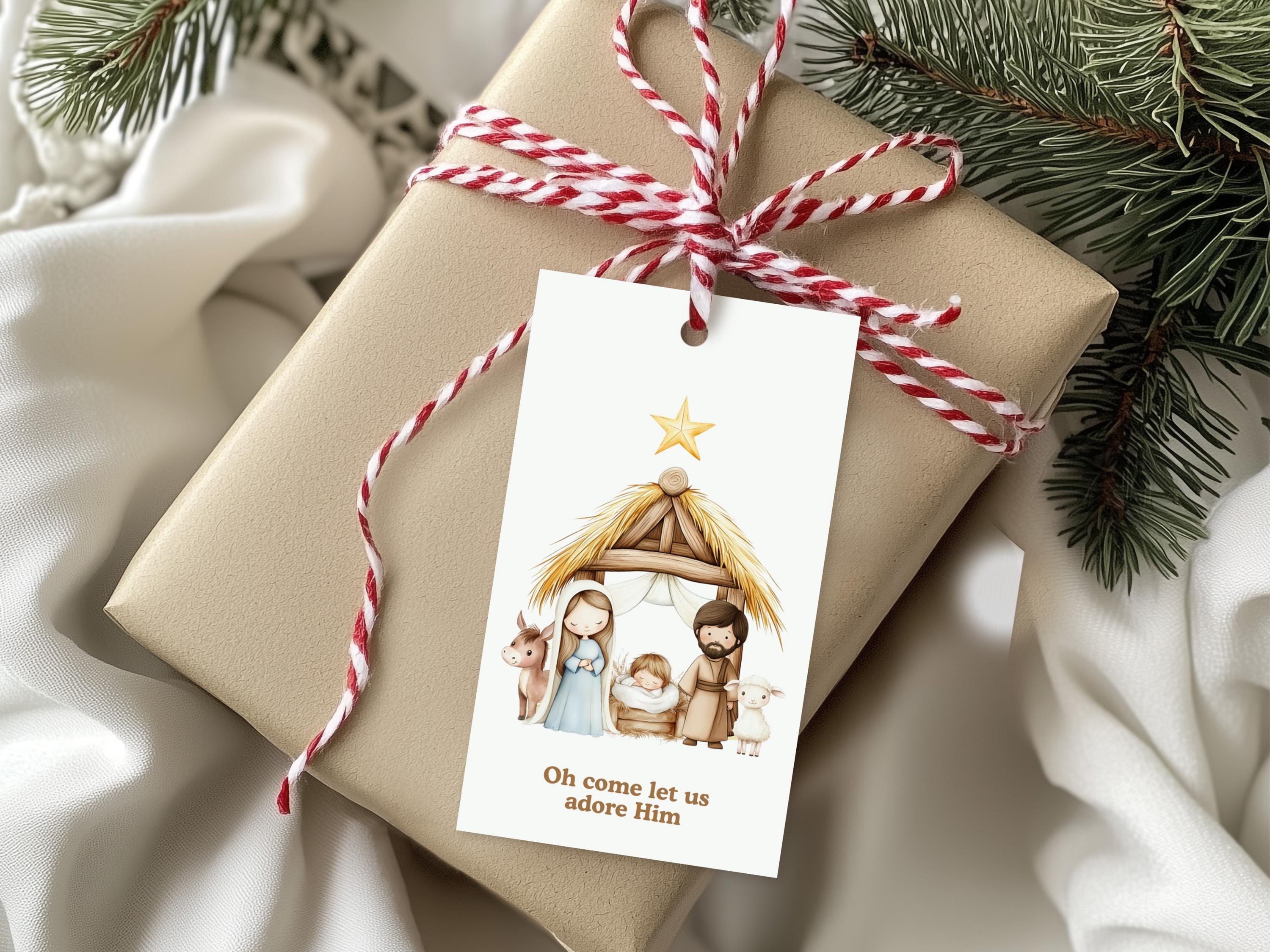 Nativity Scene Gift Tags for Kids | Christmas Present Label | Christian ...