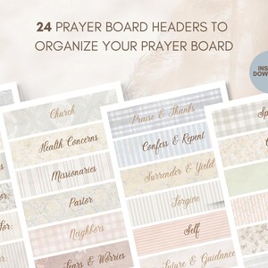 Printable Prayer Board Headers | Vintage Pastel Themed | Aesthetic ...