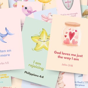 60 Christian Affirmation Cards for Kids | Positive Bible Verse Lunchbox ...