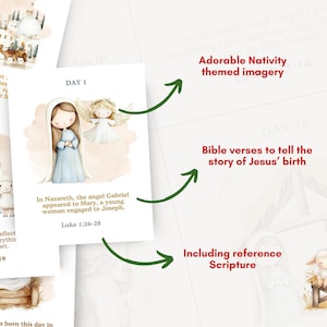 Nativity Story Advent Calendar for Kids | Bible Verse Christmas ...