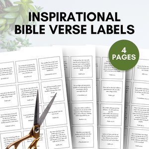 Inspirational Bible Verses Bundle | Faith Labels Digital | Junk Journal ...
