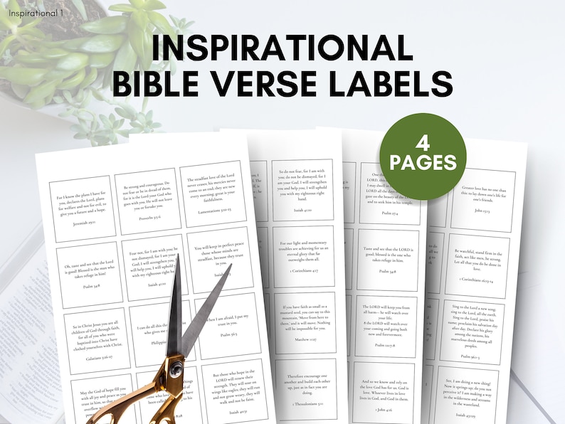 Inspirational Bible Verses Bundle | Faith Labels Digital | Junk Journal ...