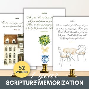 52 Bible Verse Memory Cards | Christian Printable Desk Calendar ...