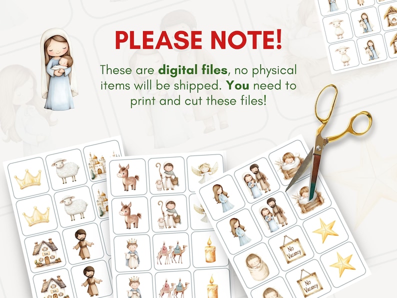 Nativity Themed Memory Match Game for Kids | Cute Christmas Family ...