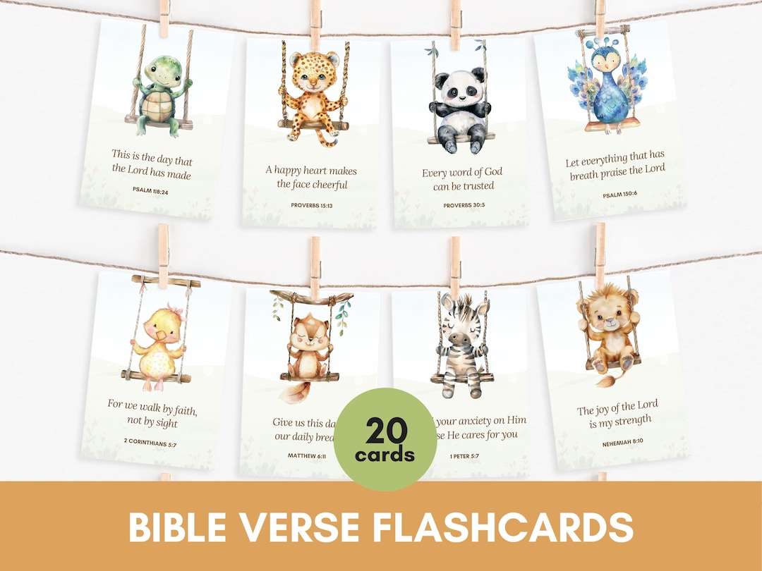 20 Bible Verse Flashcards | Educational Scripture Memory Cards ...