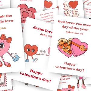 Christian Valentine Cards Set | Valentines Day Scripture Greeting Cards ...