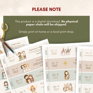 Christmas Countdown Paper Chain for Kids, Bible Verse Advent Calendar ...