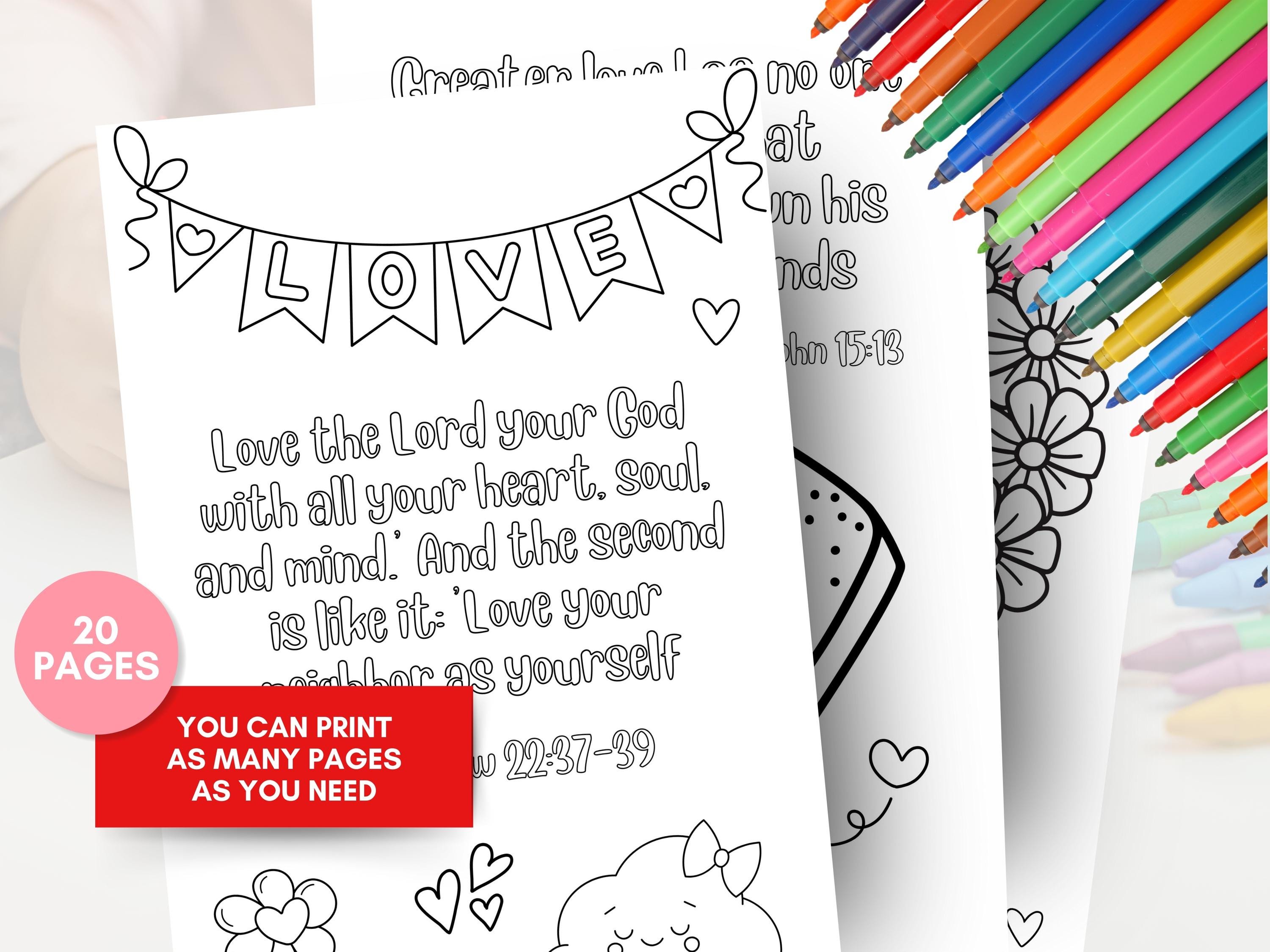 20 Valentine Bible Verse Coloring Pages | Christian Valentines Day ...