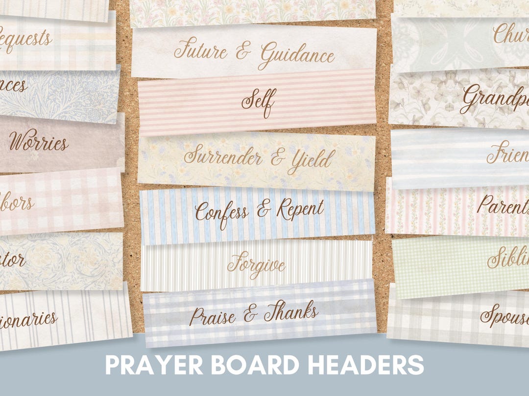 Printable Prayer Board Headers | Vintage Pastel Themed | Aesthetic ...