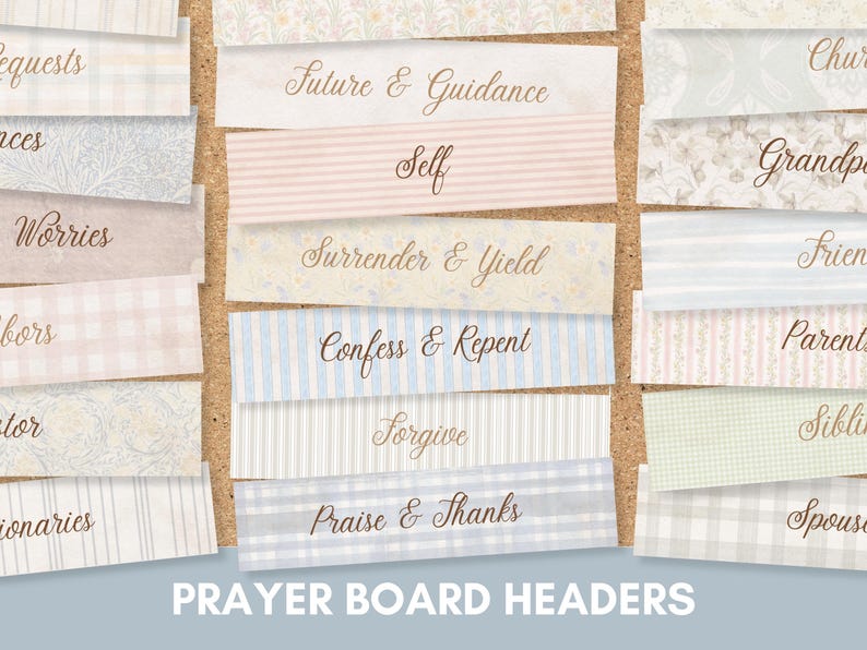 Printable Prayer Board Headers | Vintage Pastel Themed | Aesthetic ...