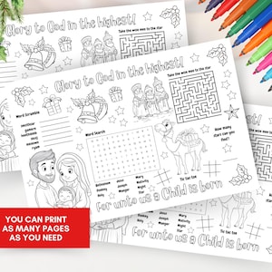 Printable Christmas Activity Placemat | Nativity Coloring Sheet for ...