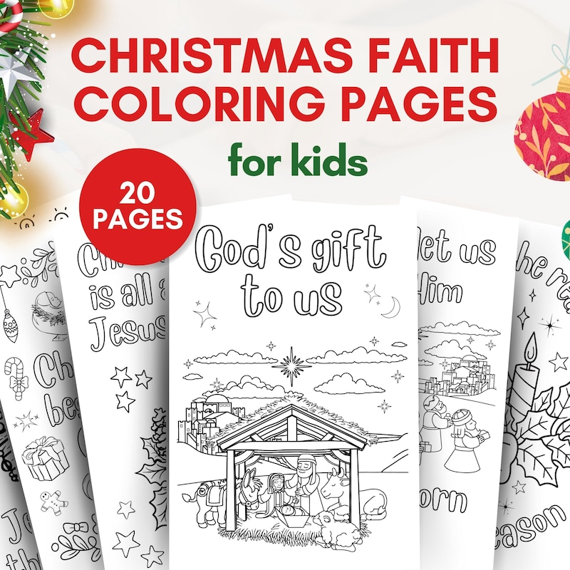 Kids Christmas Christian Coloring Sheets - Etsy UK
