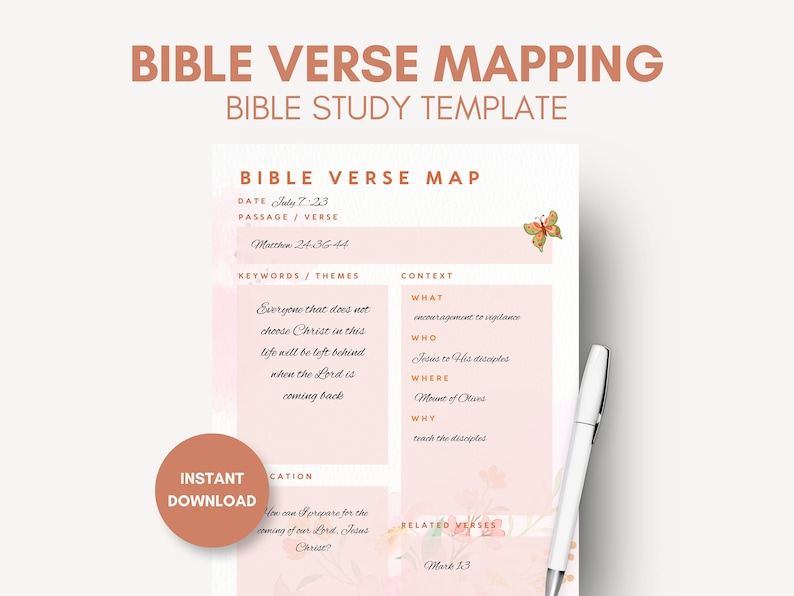 Bible Verse Mapping | Bible Verse Study | Bible Study Template ...