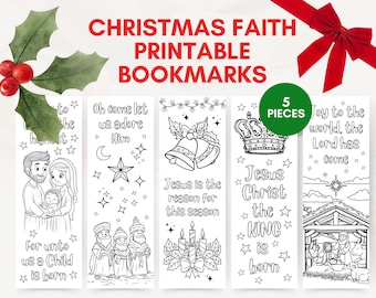 Christmas Faith Printable Coloring Bookmarks | Christian Homeschool ...