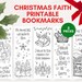 Christmas Faith Printable Coloring Bookmarks | Christian Homeschool ...