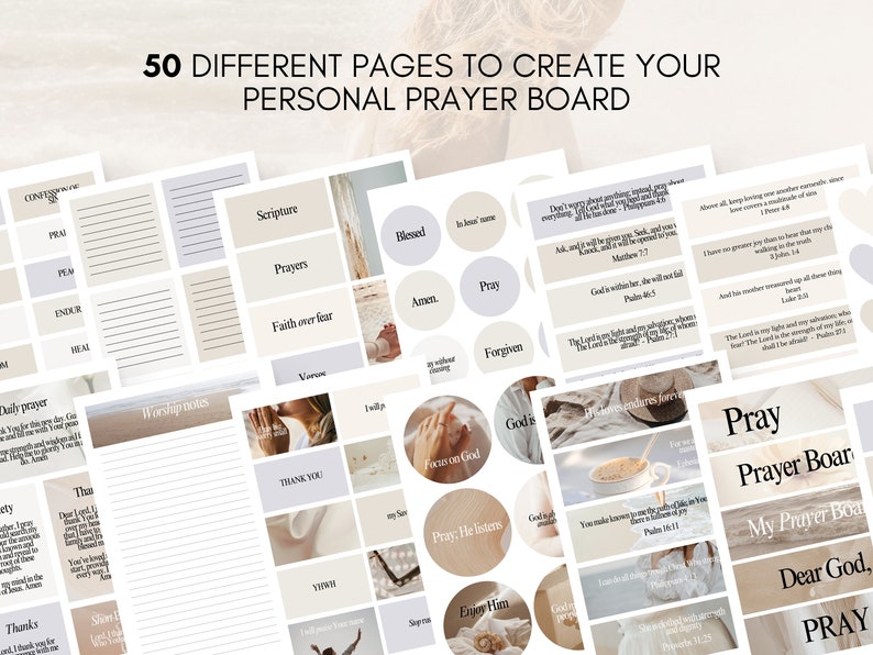 Prayer Board Kit | the Neutral Edition 2.0 | Printable Prayer Vision ...