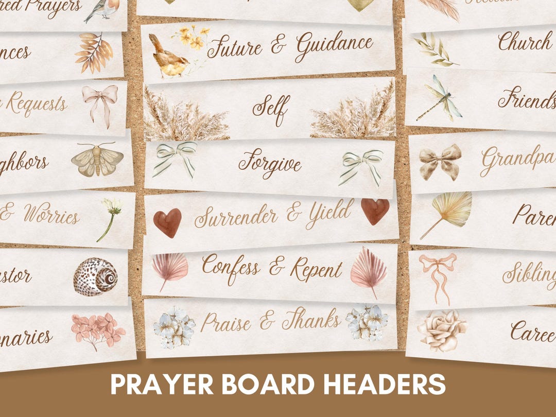 Printable Prayer Board Headers | the Boho Edition 2.0 | Aesthetic ...