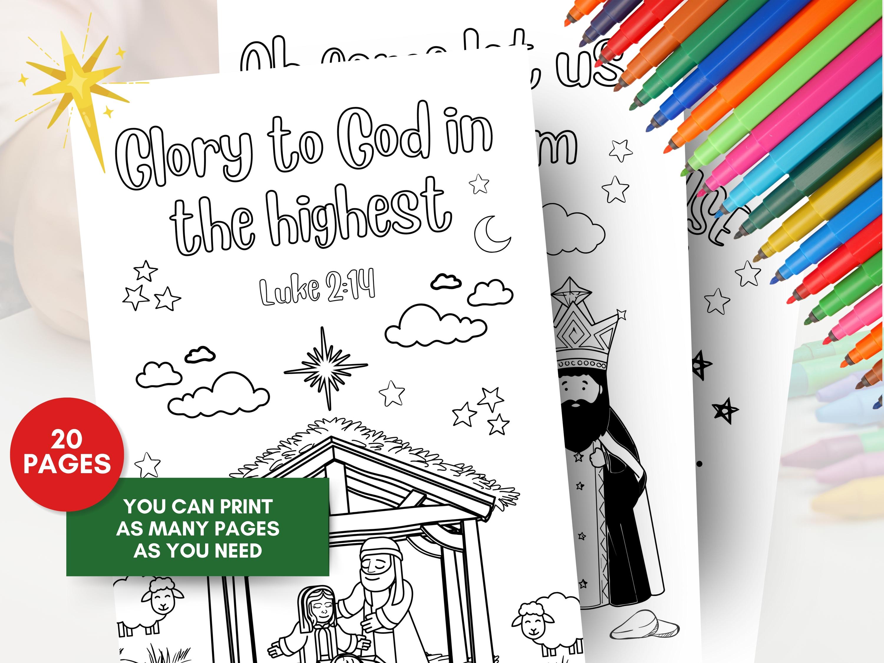 20 Christmas Sunday School Coloring Pages | Christian Homeschool ...