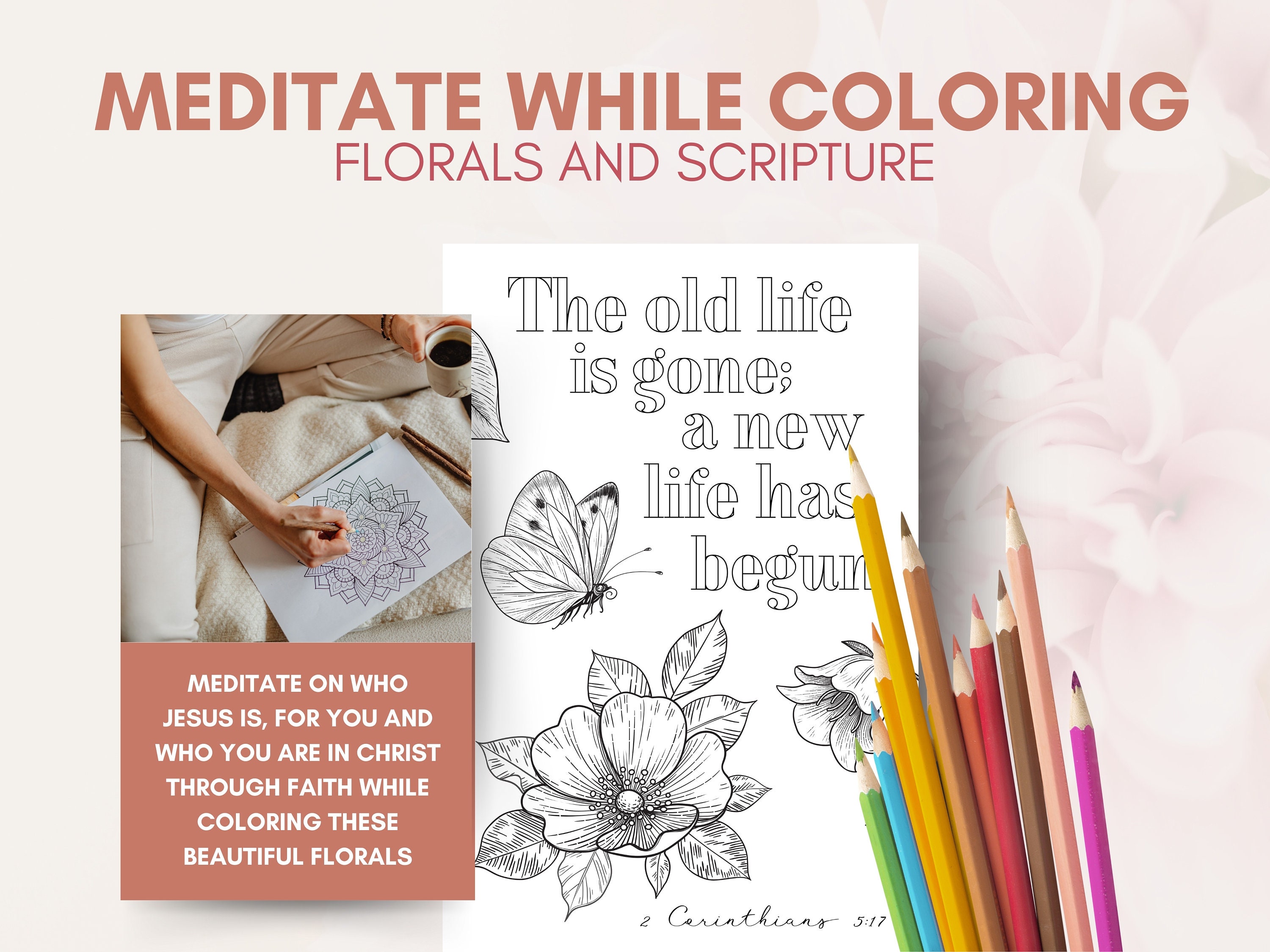 20 Floral Bible Verse Coloring Pages | Bible Study Printable ...