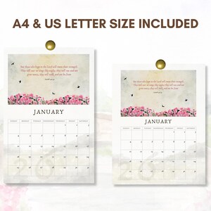 Printable 2026 Scripture Wall Calendar | Christian Bible Verse Calendar ...