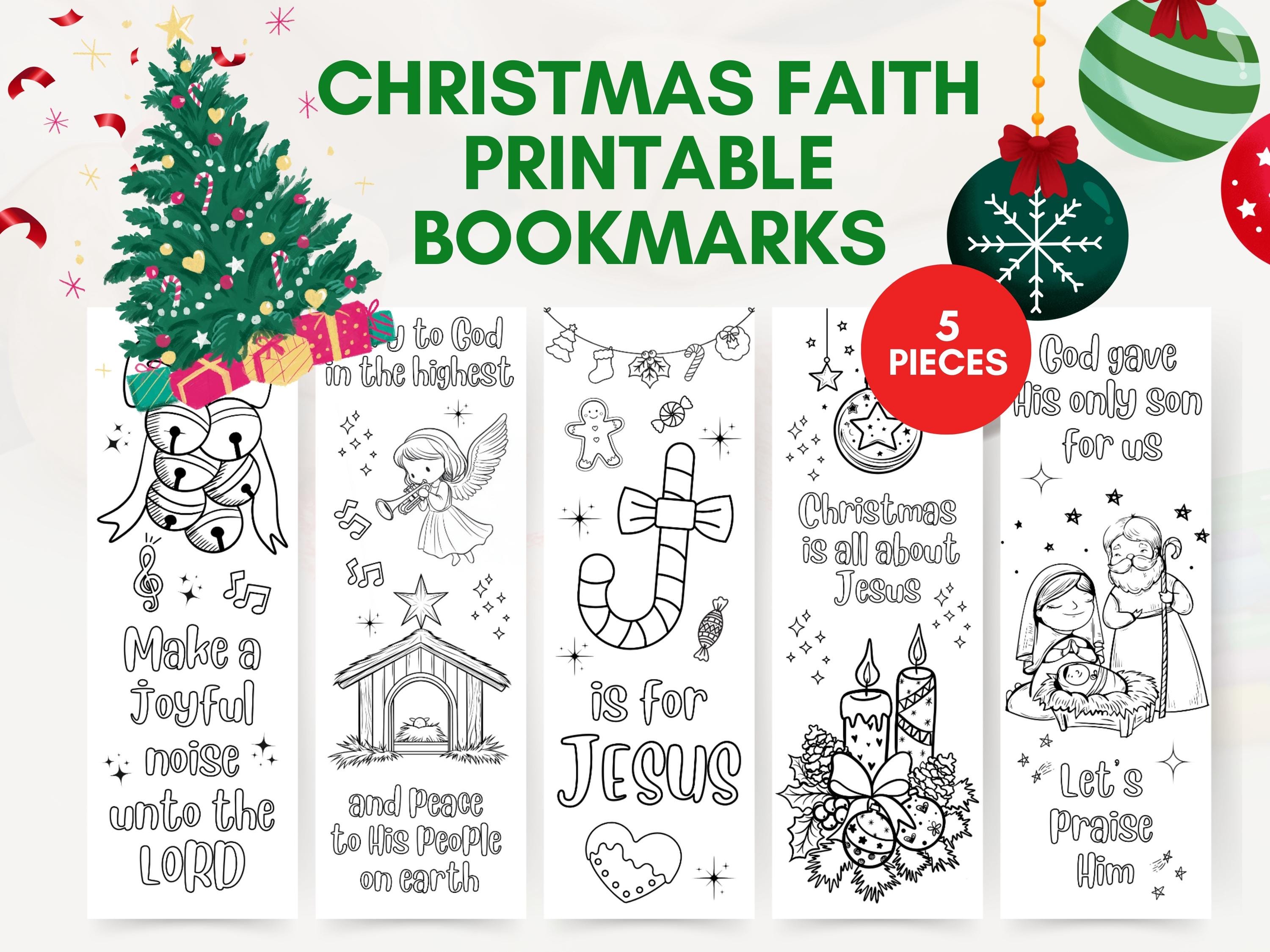 Nativity Faith Printable Coloring Bookmarks | Christian Homeschool ...