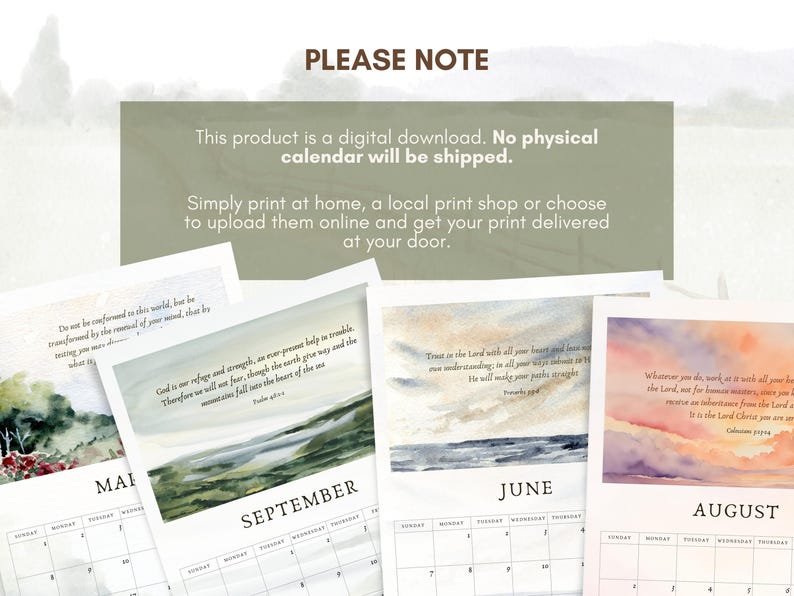 Printable 2026 Scripture Wall Calendar | Christian Bible Verse Calendar ...