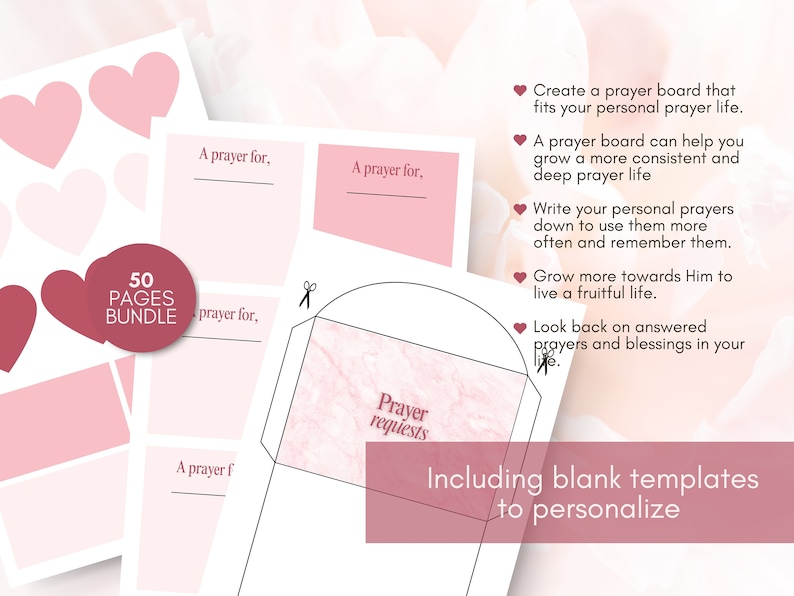 Pink Prayer Board Kit | the Pink Edition | Printable Prayer Vision ...