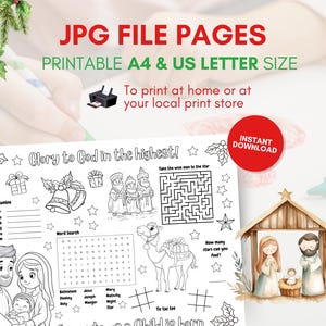 Printable Christmas Activity Placemat | Nativity Coloring Sheet for ...
