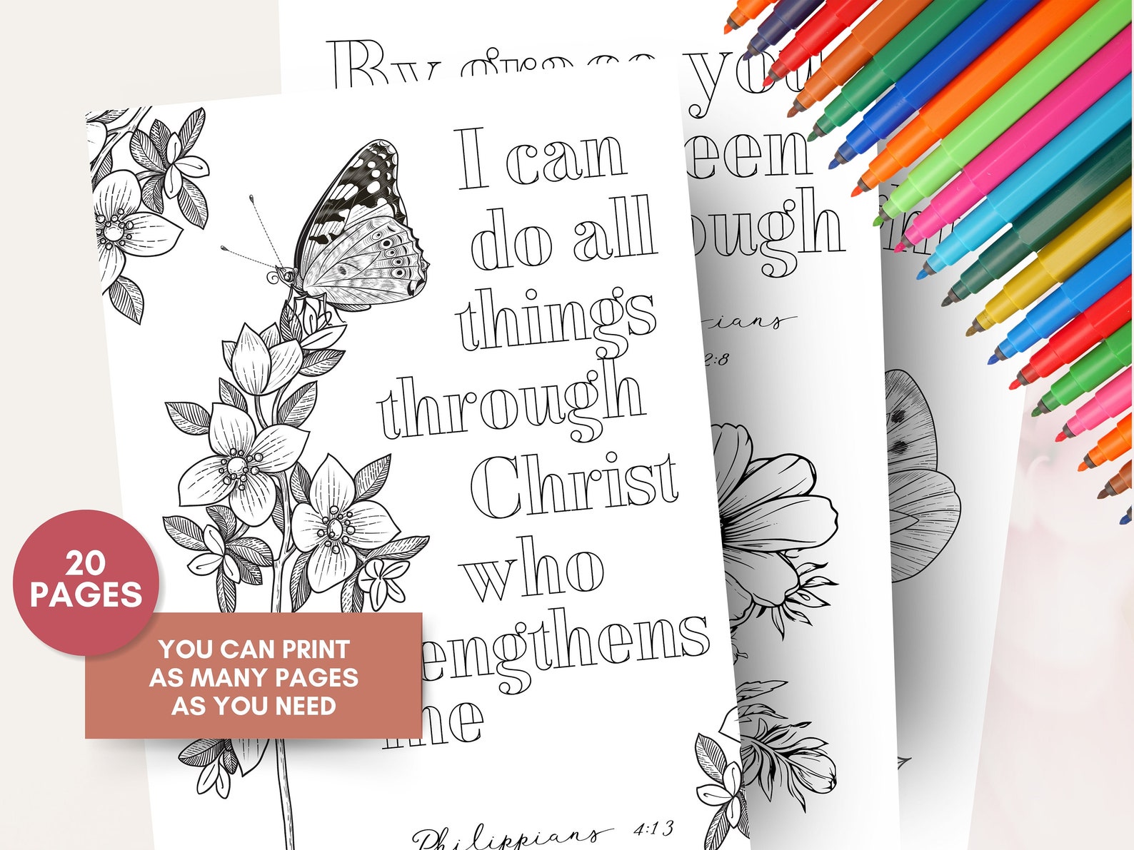 20 Floral Bible Verse Coloring Pages | Bible Study Printable ...