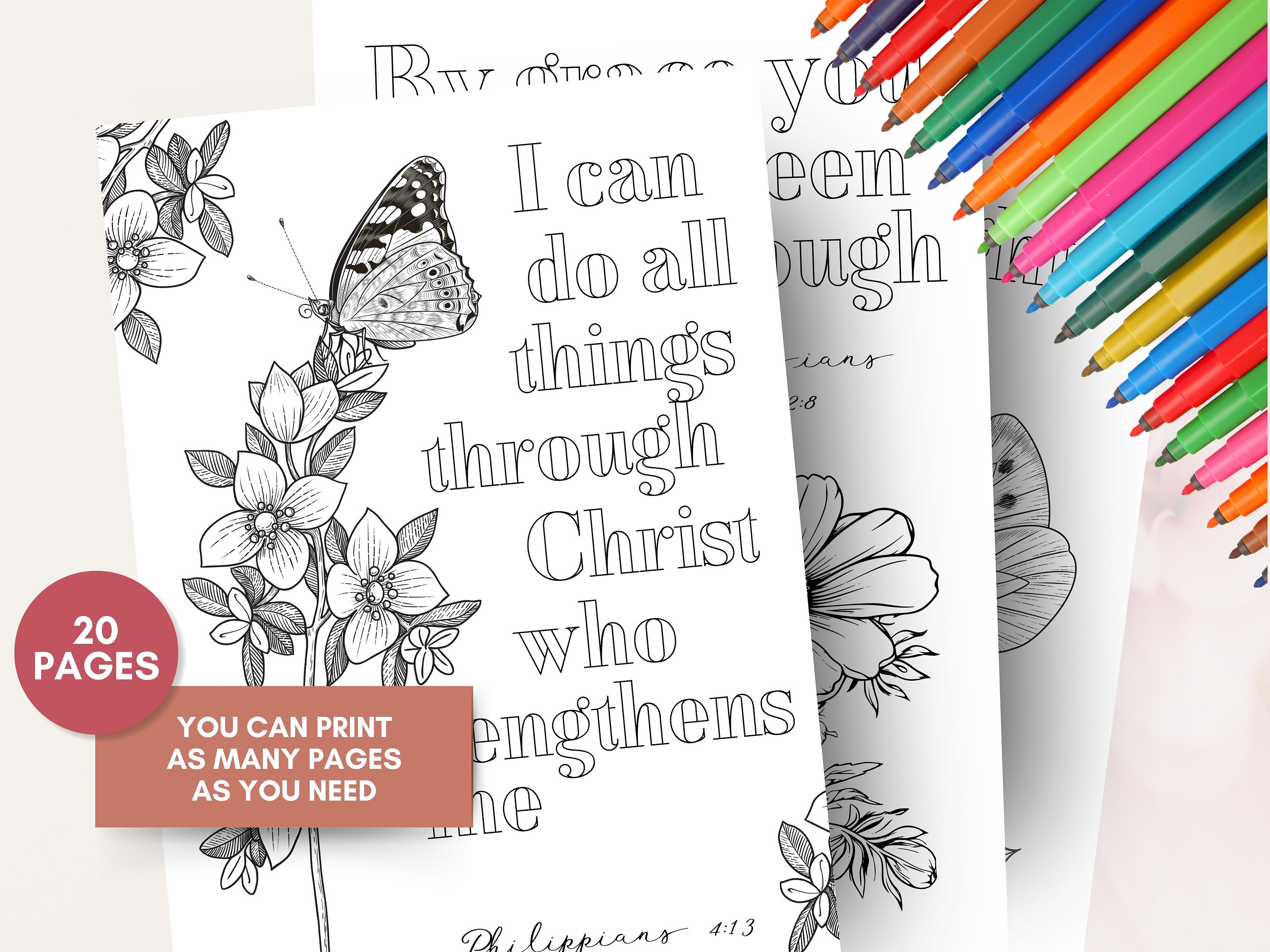 20 Floral Bible Verse Coloring Pages | Bible Study Printable ...