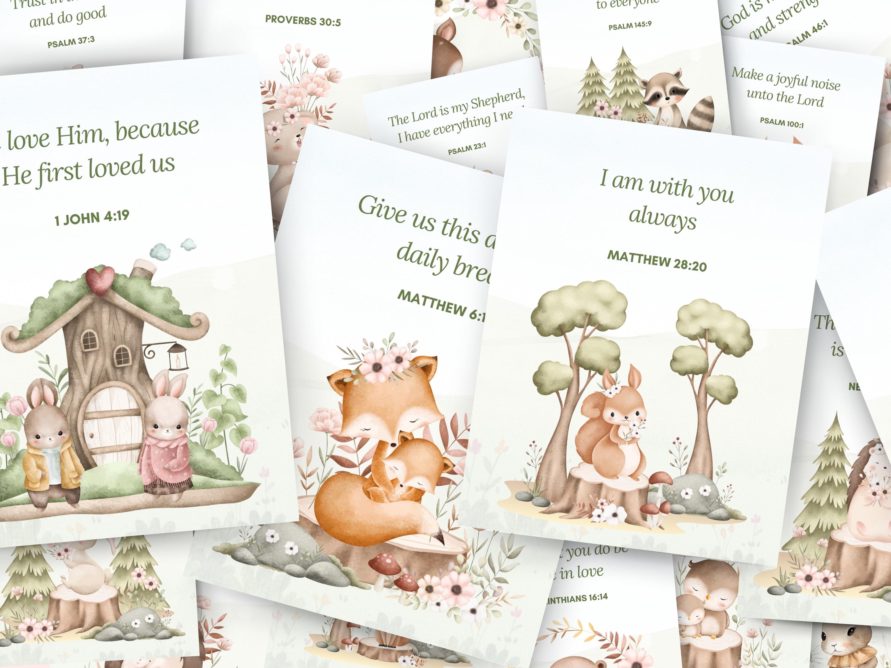20 Bible Verse Flashcards | Educational Scripture Memory Cards ...