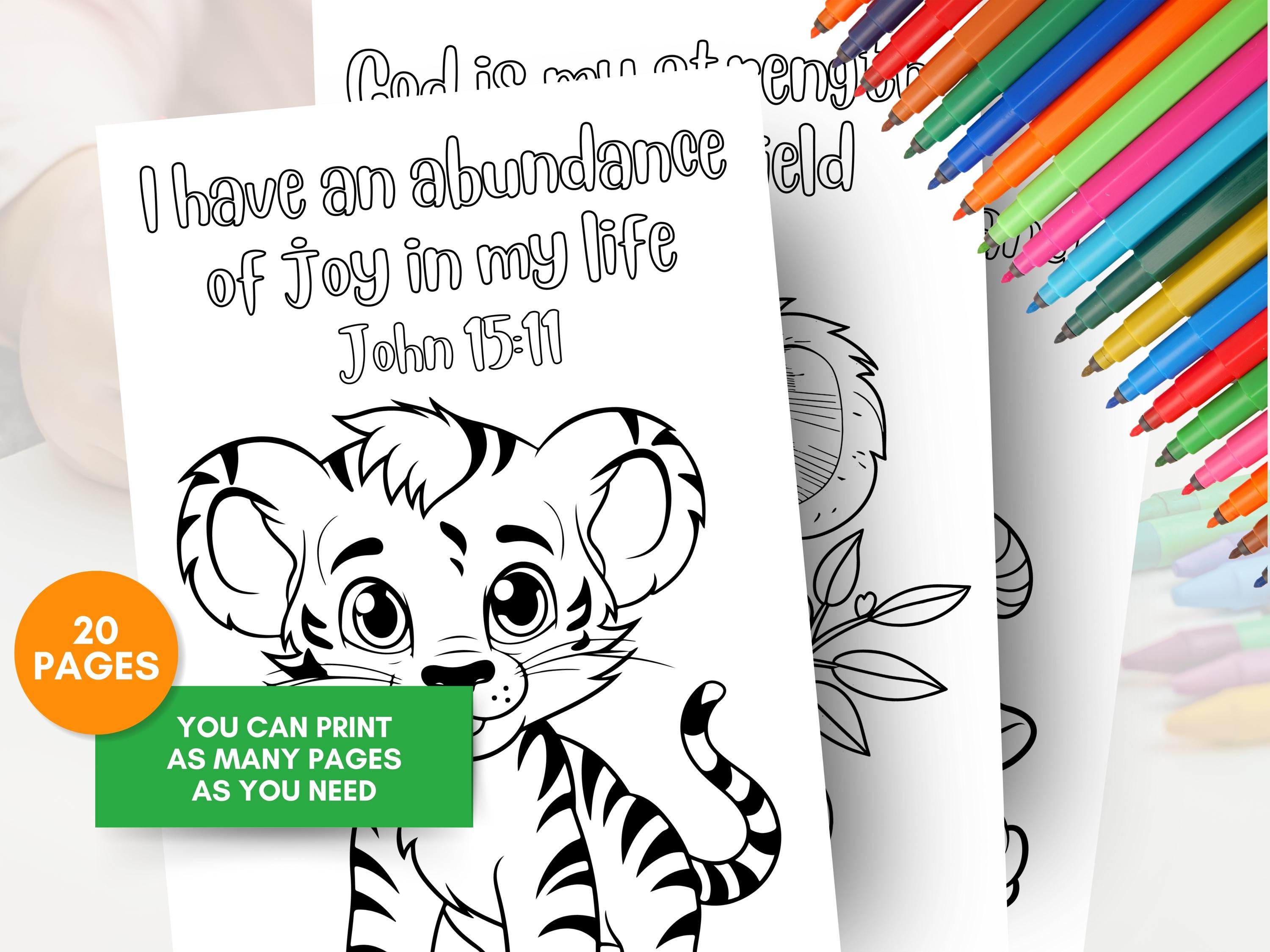 20 Bible Verse Affirmation Coloring Pages | Homeschool Printable ...