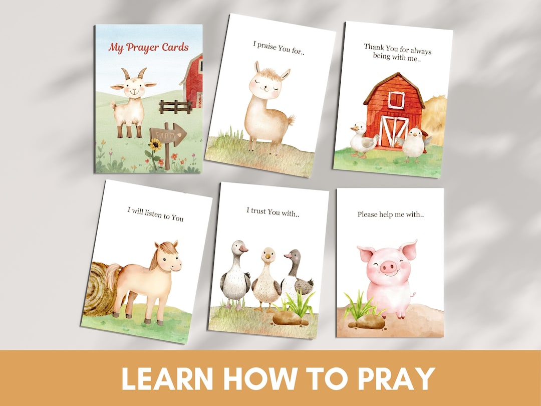 24 Learn How to Pray Cards for Kids | Prayer Prompts Activity ...