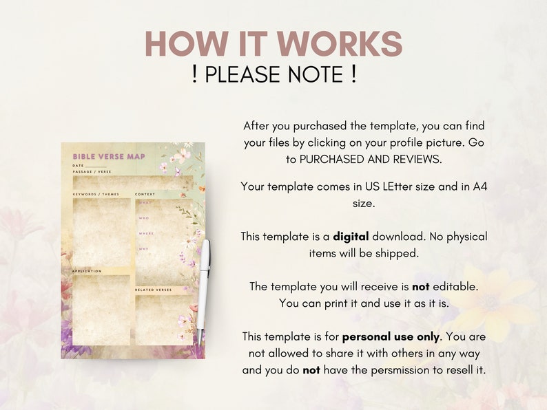 Floral Bible Verse Mapping Bible Verse Study Bible Study Template ...