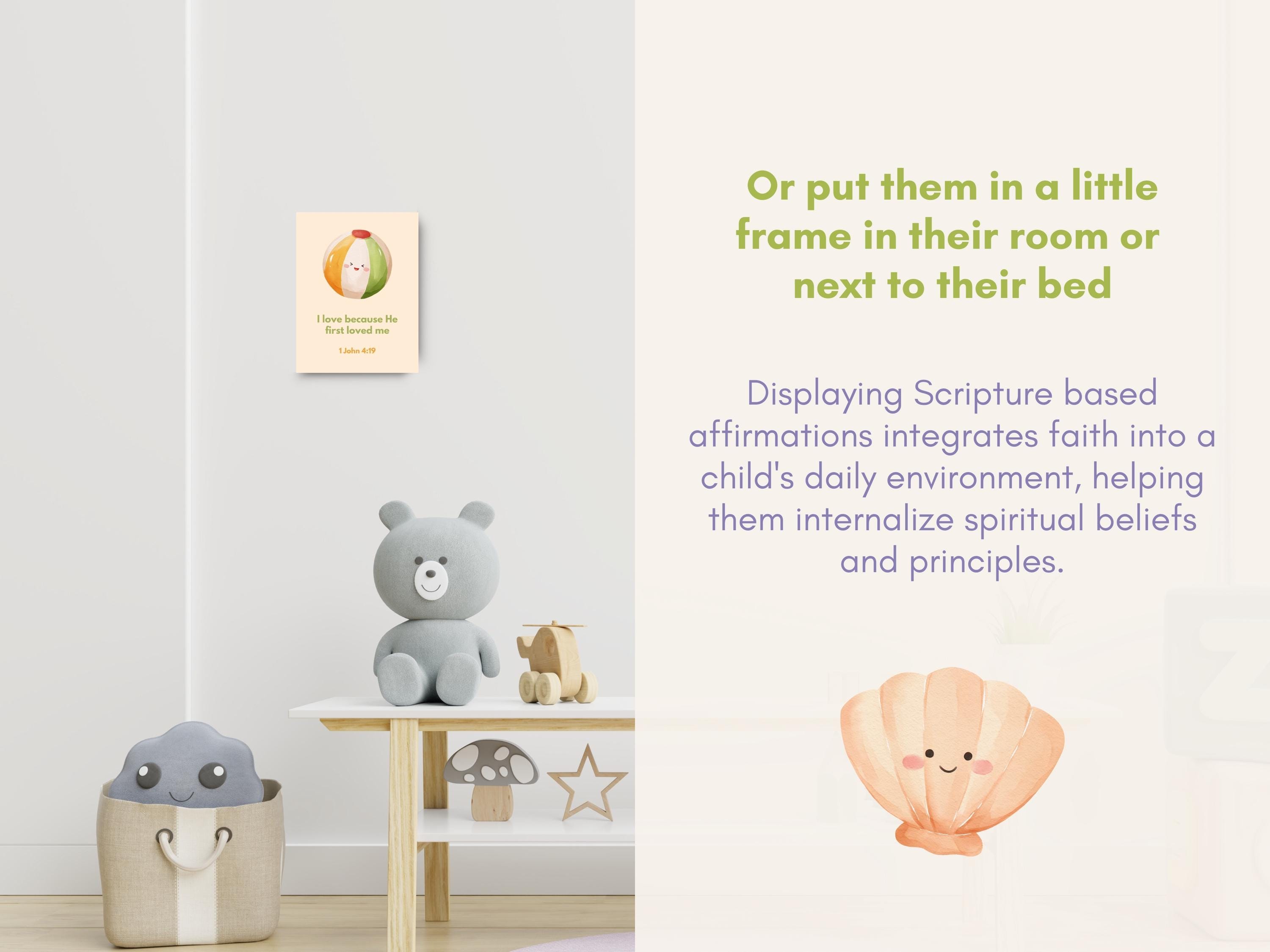 60 Christian Affirmation Cards for Kids | Positive Bible Verse Lunchbox ...