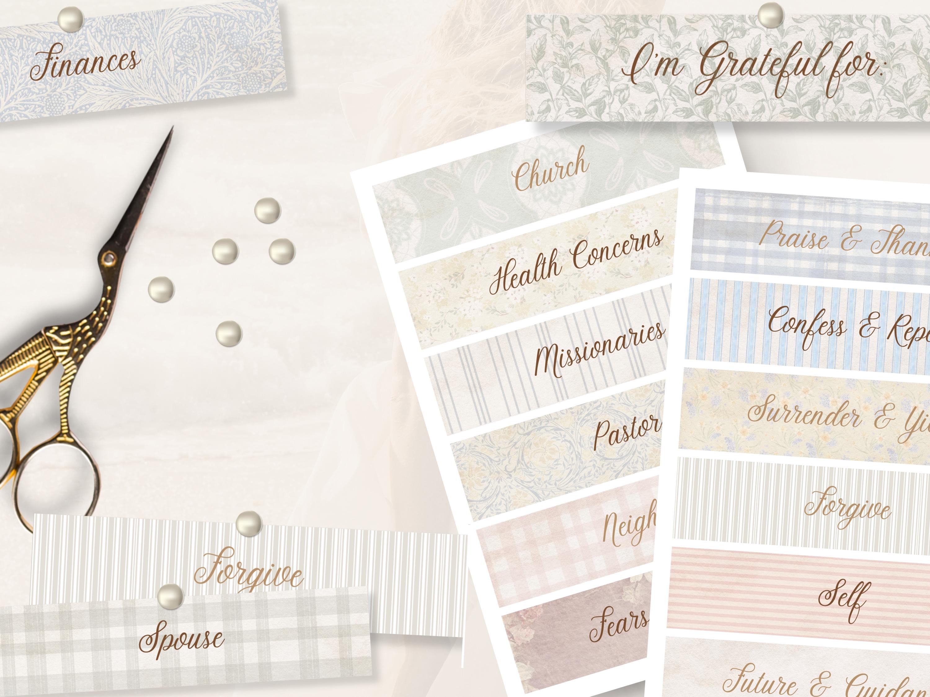 Printable Prayer Board Headers | Vintage Pastel Themed | Aesthetic ...
