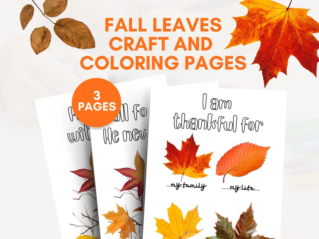 Fall for Jesus He Never Leaves Craft and Coloring Pages | Homeschool ...