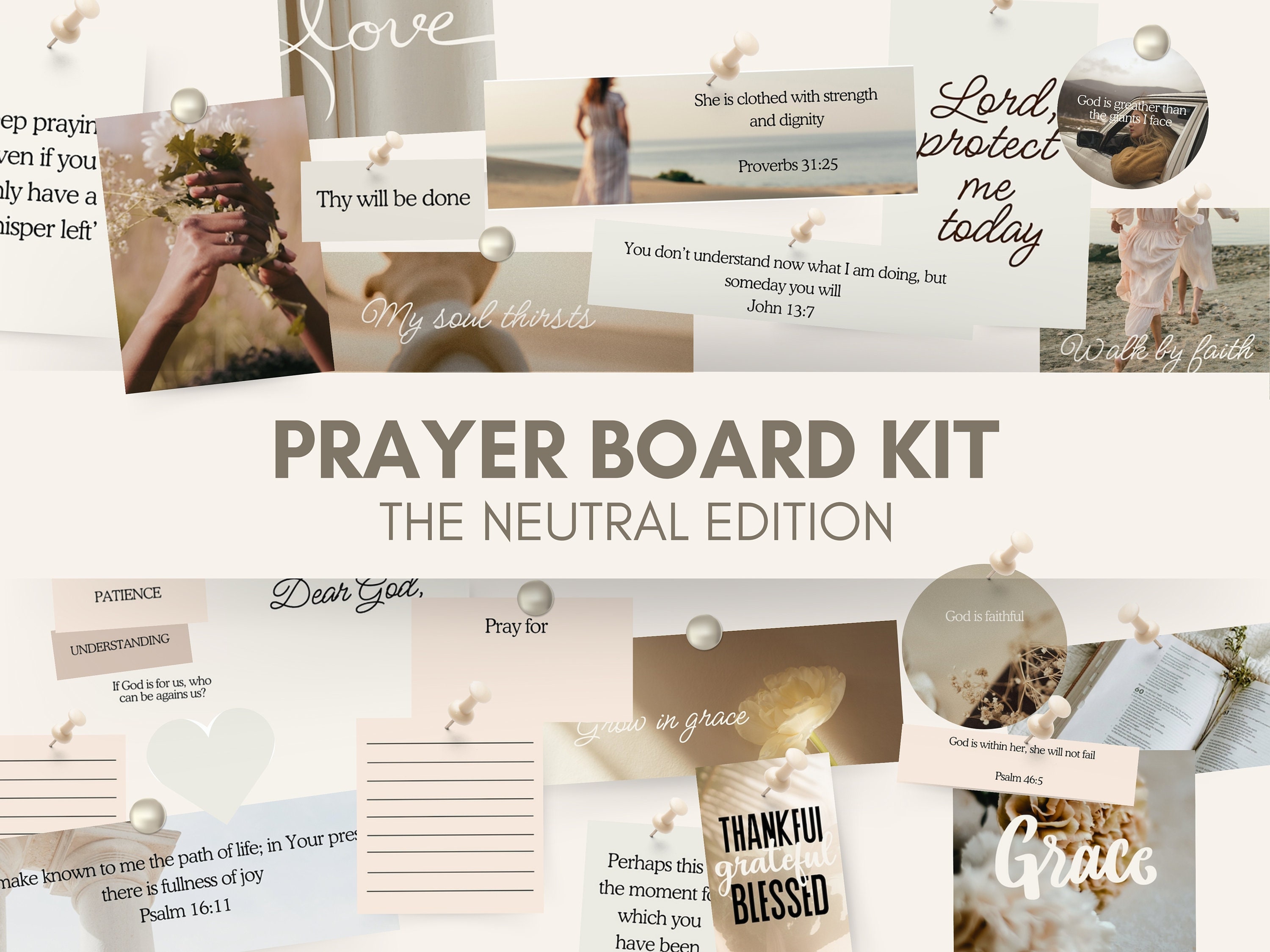 Prayer Board Kit the Neutral Edition Printable Prayer Vision Board Kit ...