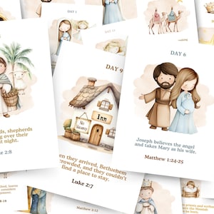 Nativity Story Advent Calendar for Kids | Bible Verse Christmas ...