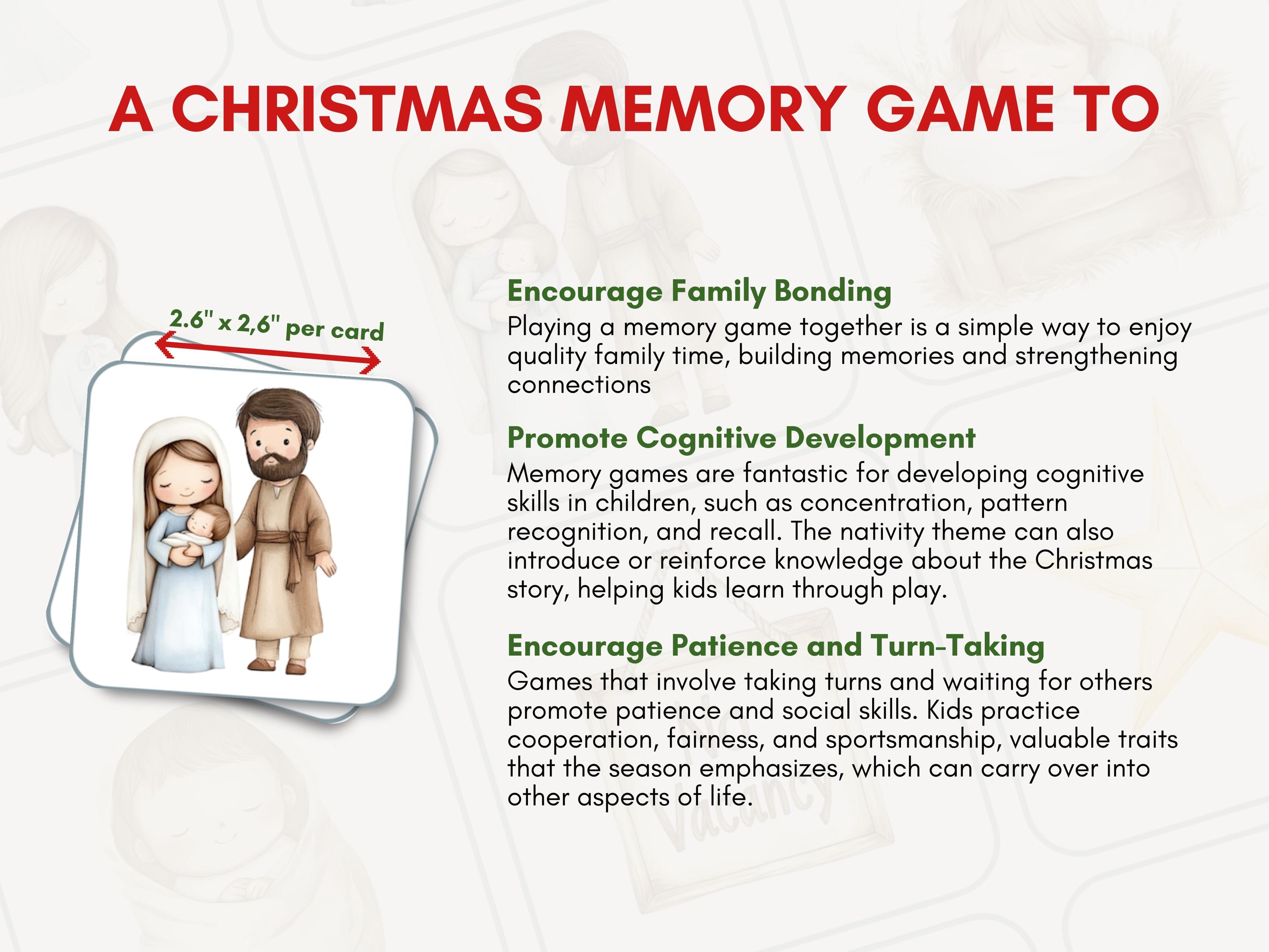 Nativity Themed Memory Match Game for Kids | Cute Christmas Family ...