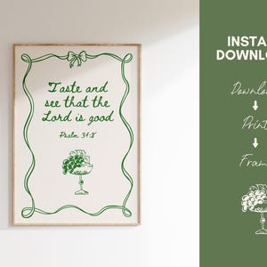 Taste and See That the Lord is Good, Psalm 34:8 Wall Print | Whimsical ...