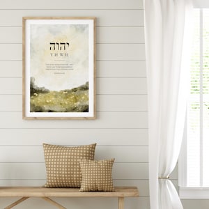 Hebrew JHWH - Exodus 3:15b Wall Art Print | Modern Jewish Watercolor ...