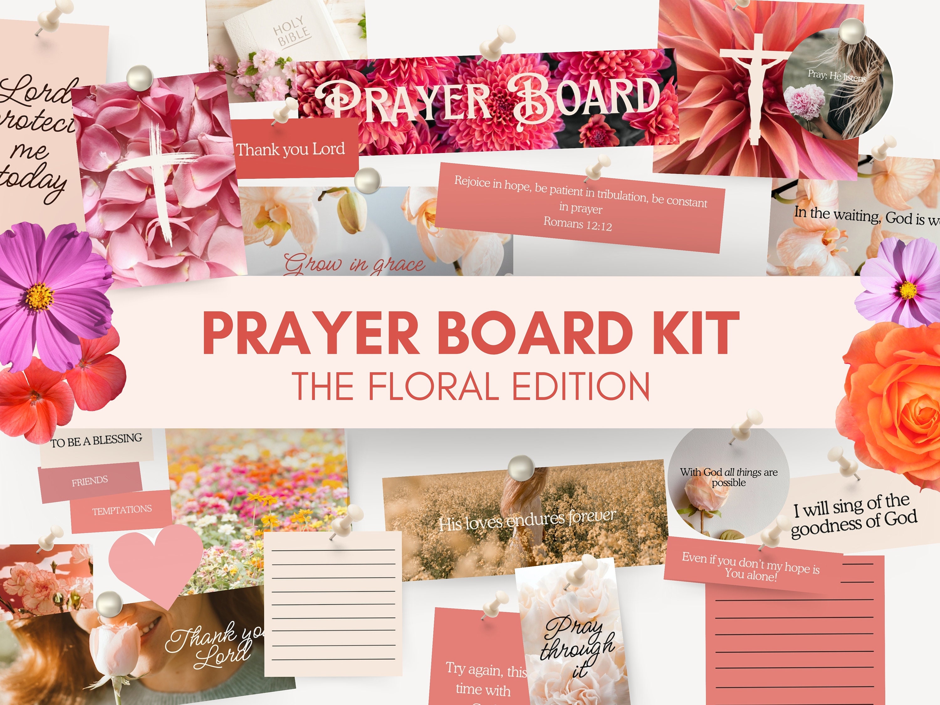 Prayer Board Kit | the Floral Edition | Printable Prayer Vision Board ...