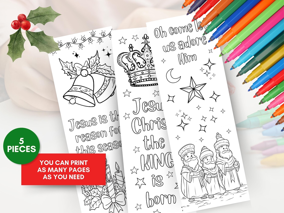 Christmas Faith Printable Coloring Bookmarks | Christian Homeschool ...