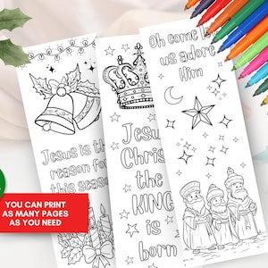 Christmas Faith Printable Coloring Bookmarks | Christian Homeschool ...