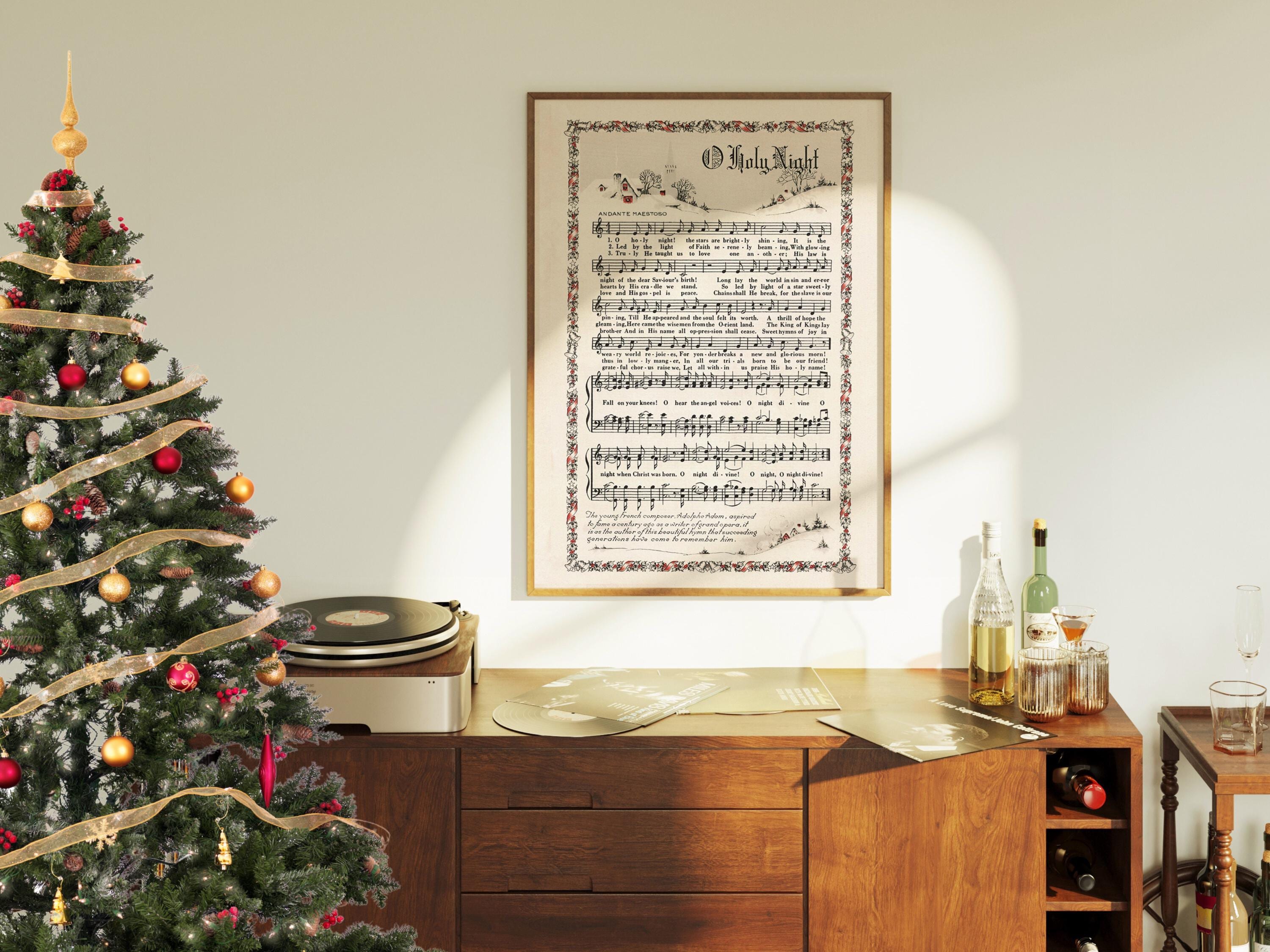 O Holy Night Poster | Digital Vintage Christmas Carol Art Print ...
