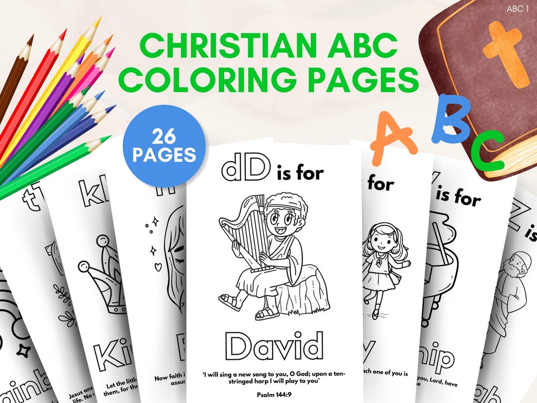 26 Christian ABC Coloring Pages | Homeschool Printable | Sunday School ...