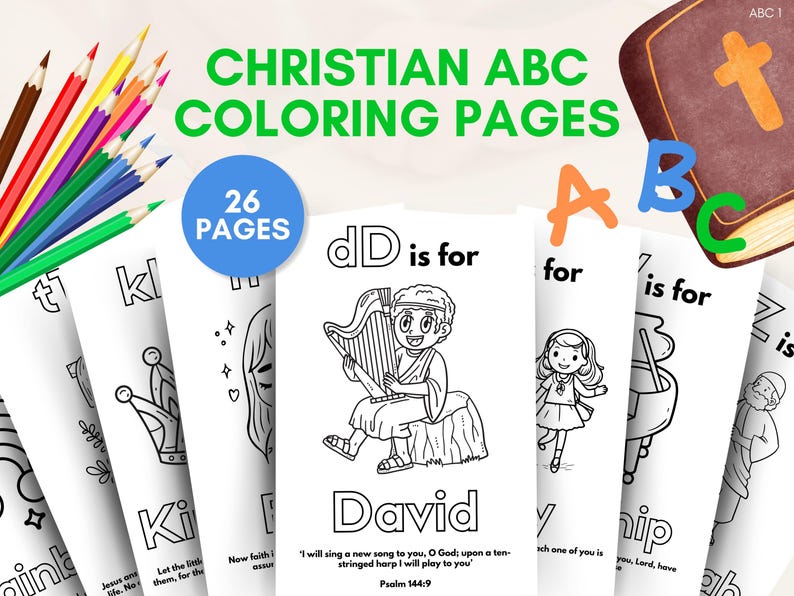 26 Christian ABC Coloring Pages | Homeschool Printable | Sunday School ...