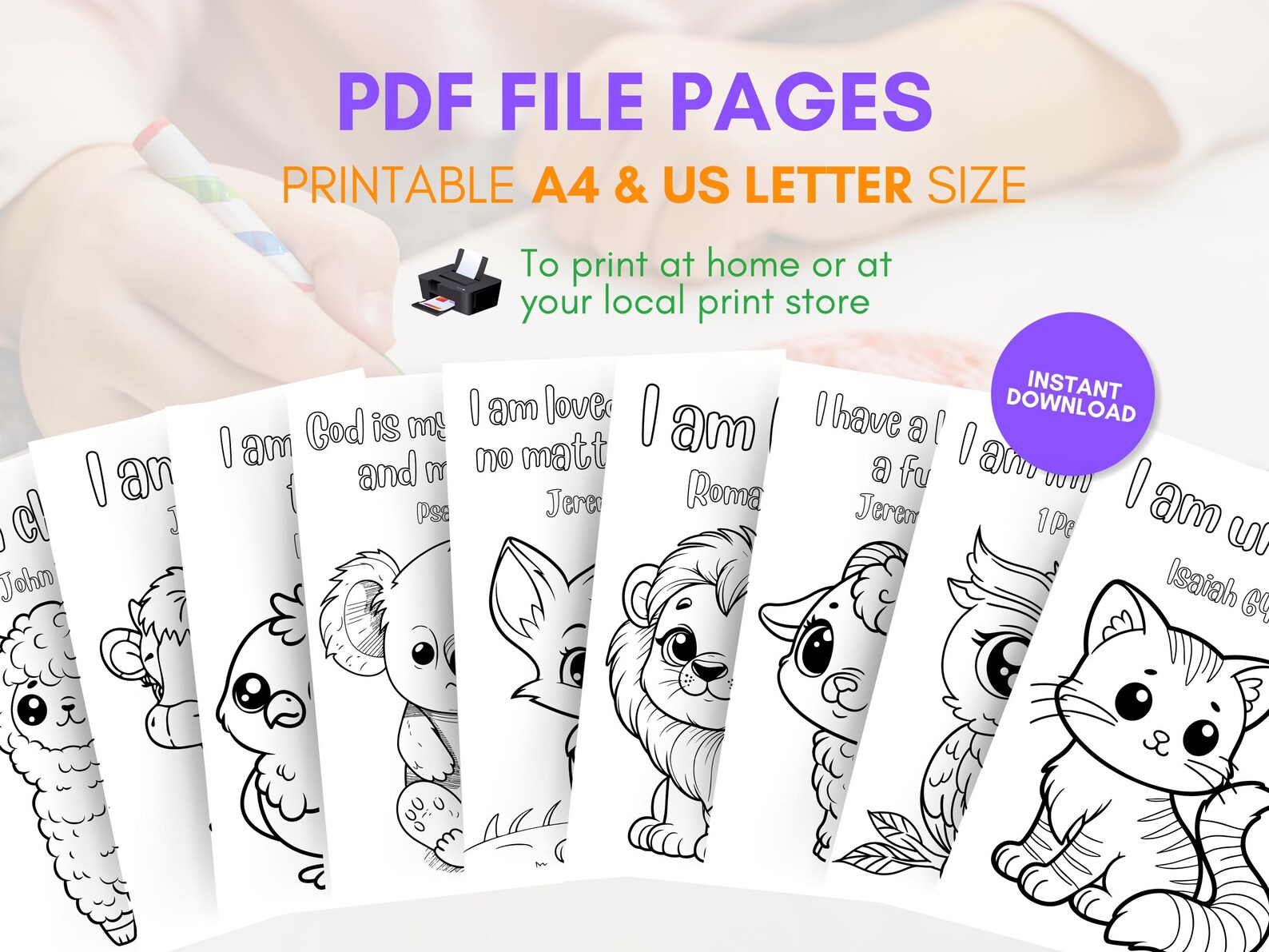 20 Bible Verse Affirmation Coloring Pages | Homeschool Printable ...